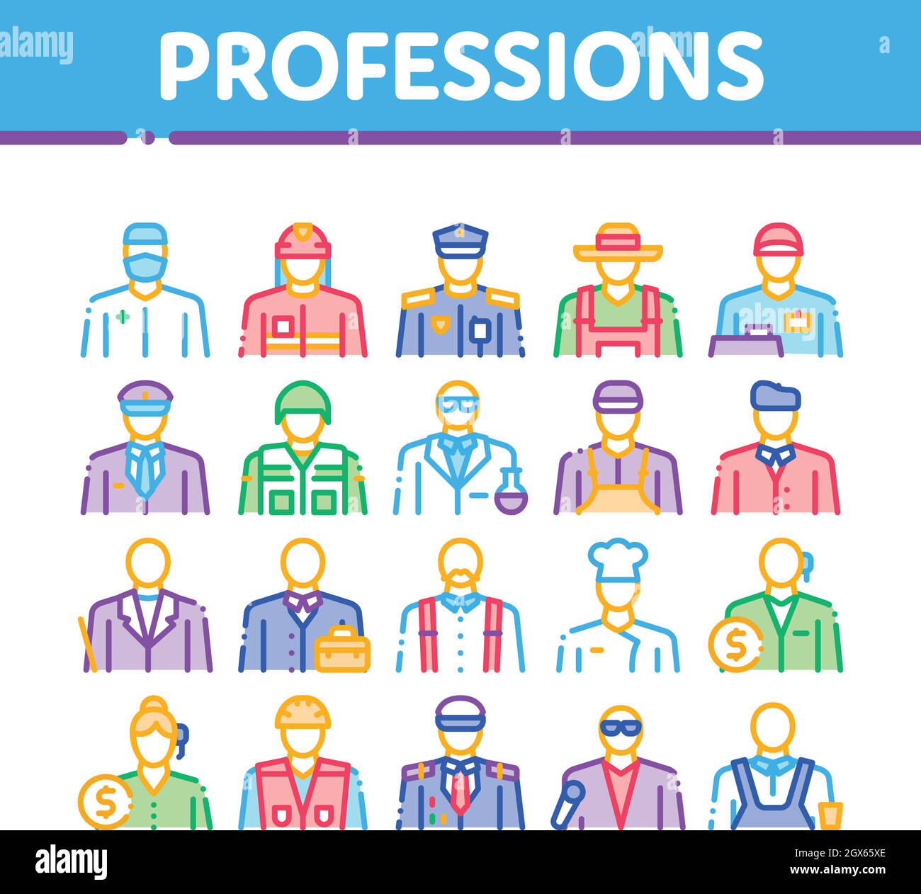 Professions People Collection Icons Set Vector Stock Vector Image & Art ...