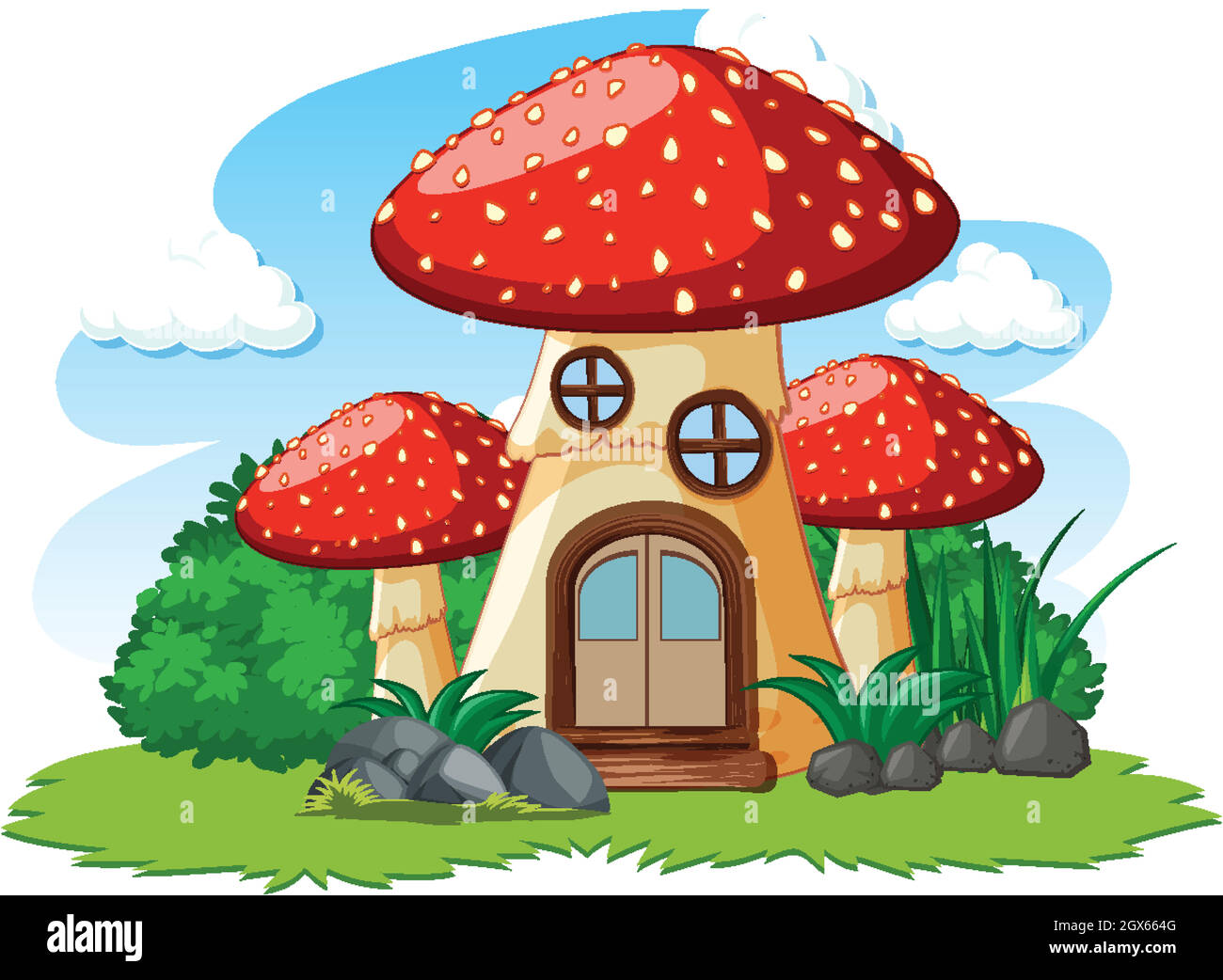 Toadstool House Clipart Image