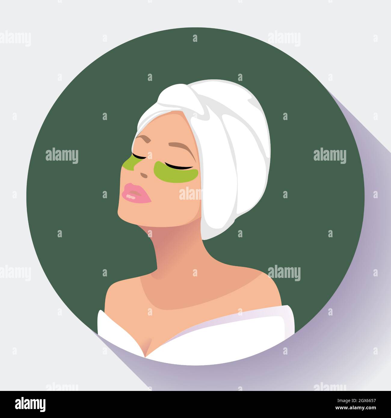 Face green cleanse woman Stock Vector Images - Alamy