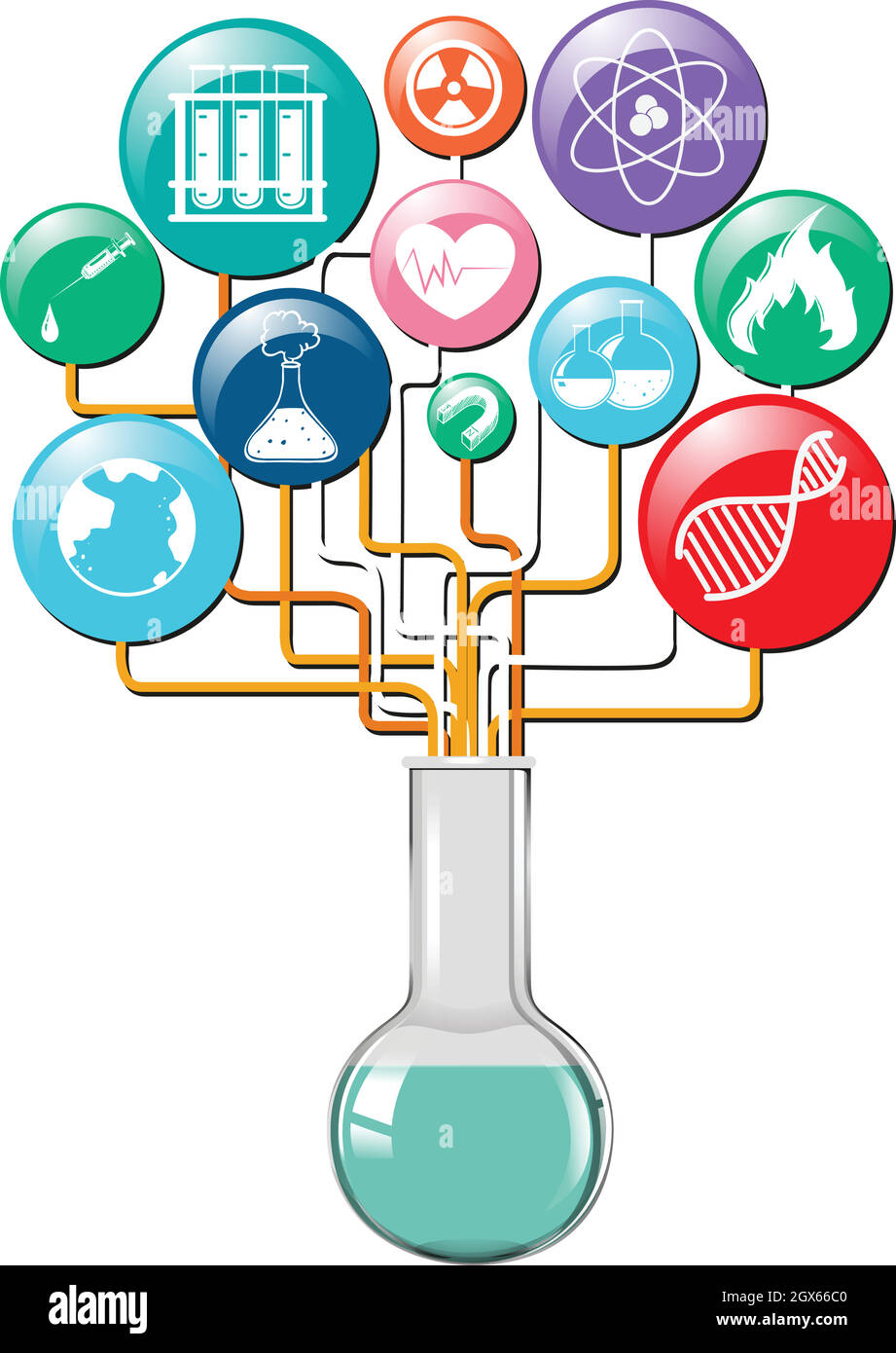 Flask and other science symbols Stock Vector Image & Art - Alamy