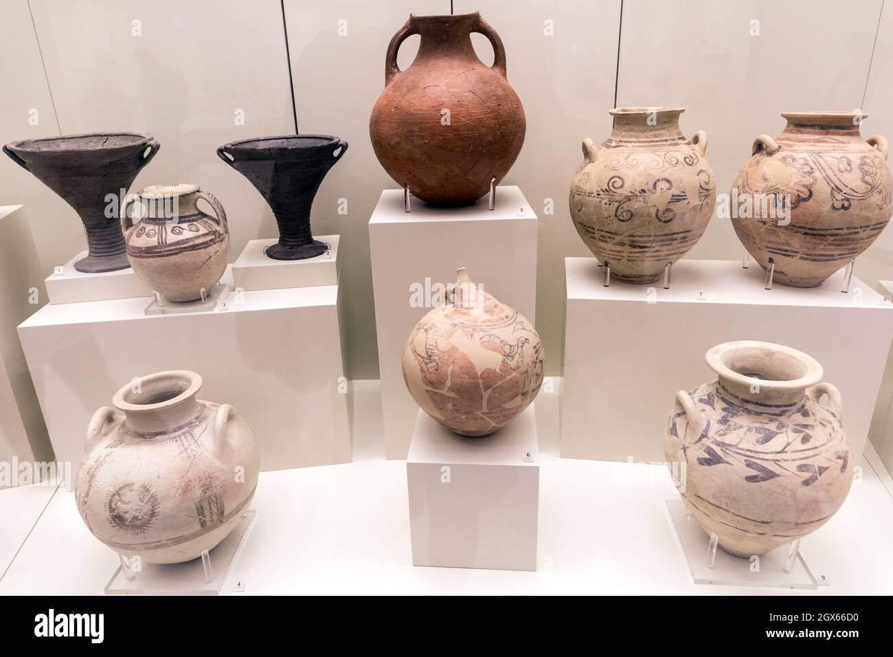 Display Cases Inside the Museum of The Ancient Site of Mycenae Greece ...