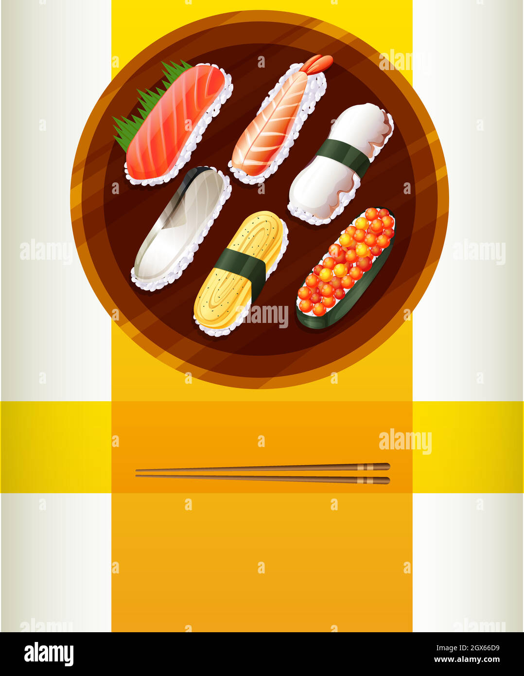 Background template with sushi and chopsticks Stock Vector Image & Art ...