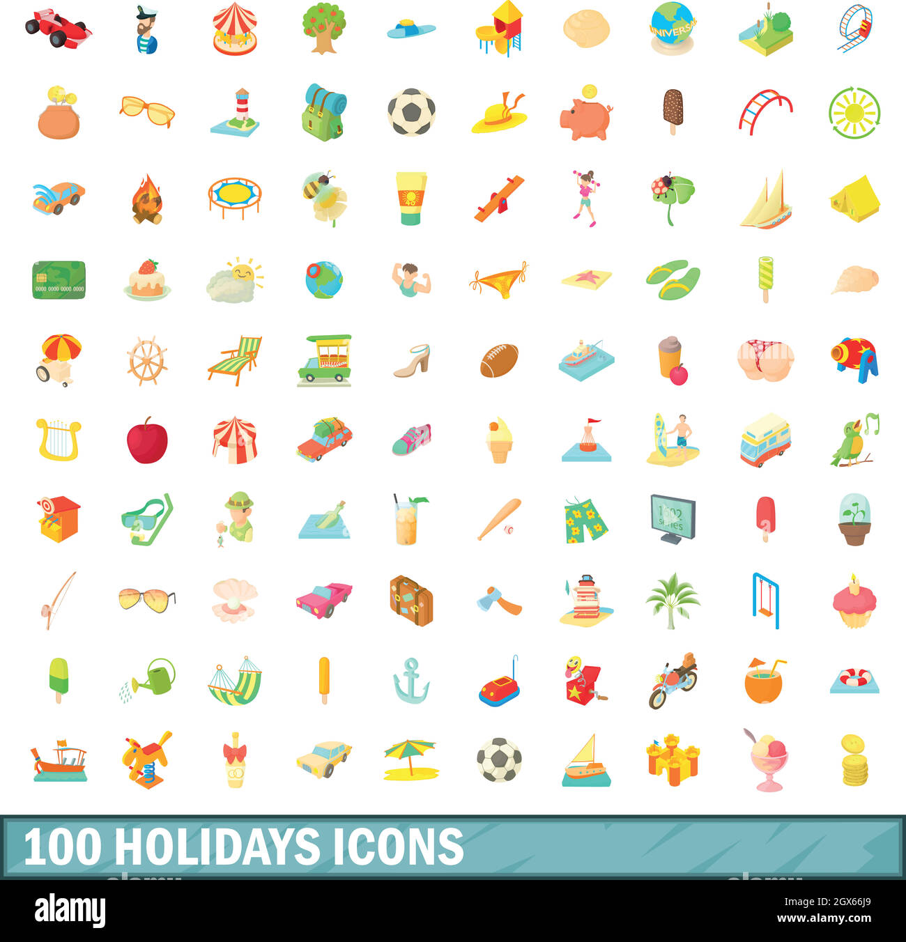 100 holidays icons set, cartoon style Stock Vector Image & Art - Alamy