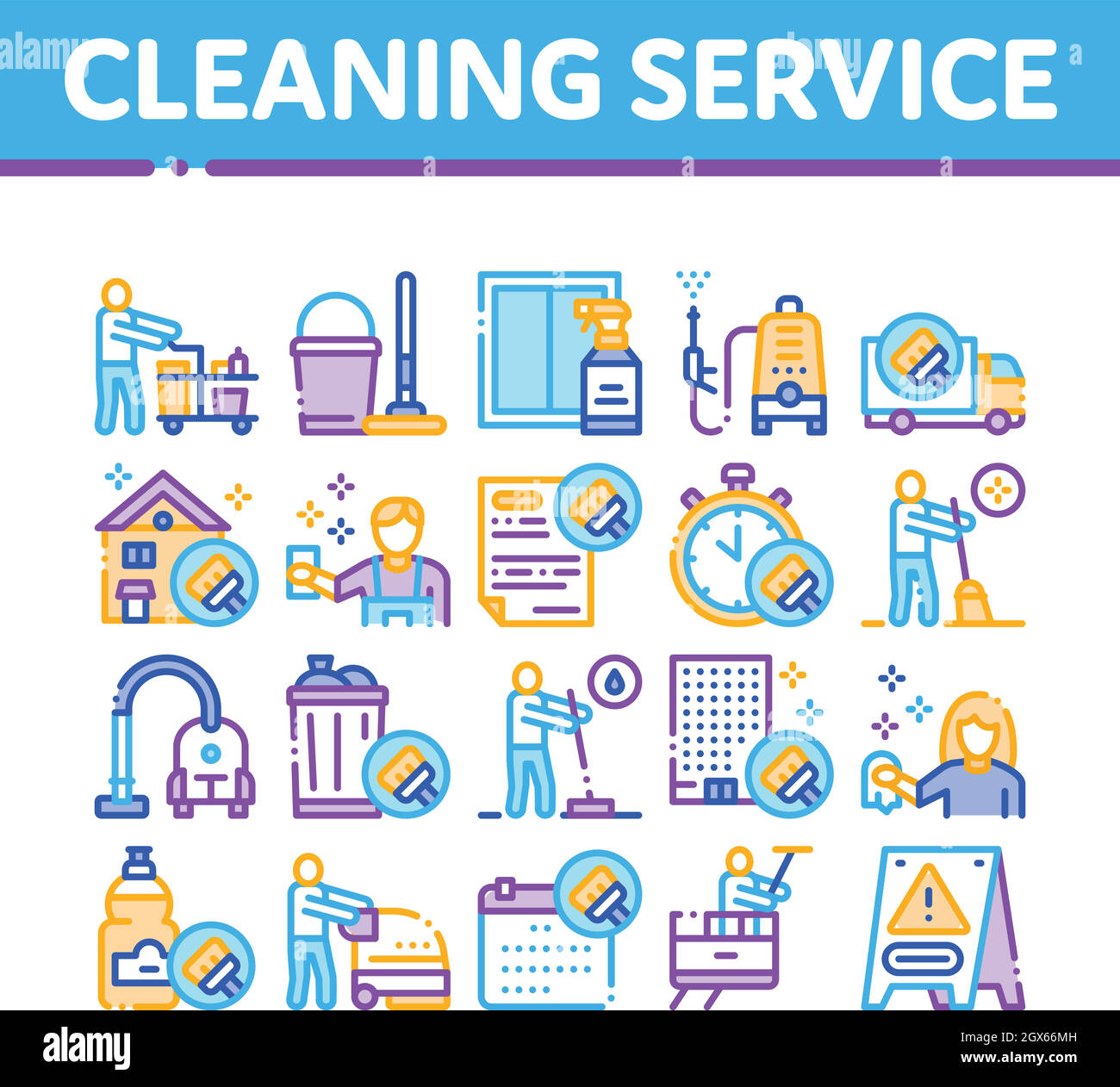 Cleaning office floor Stock Vector Images - Alamy