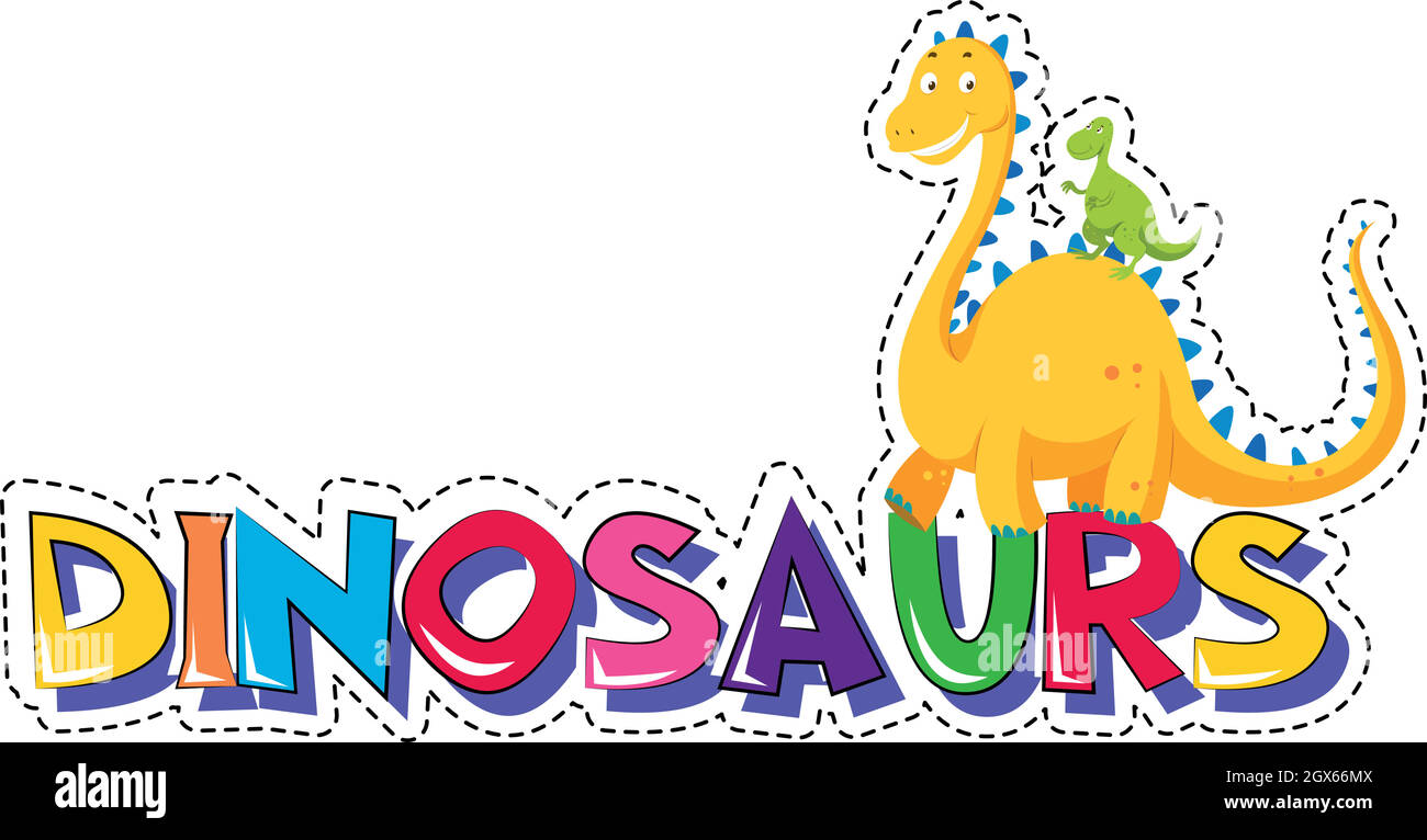 Sticker design for word dinosaurs Stock Vector Image & Art - Alamy