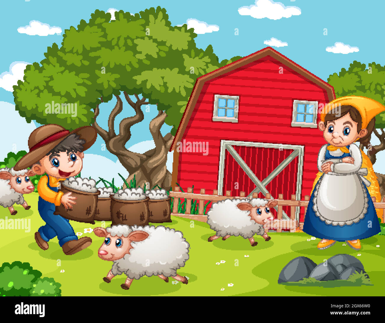 Male and female sheep Stock Vector Images - Alamy
