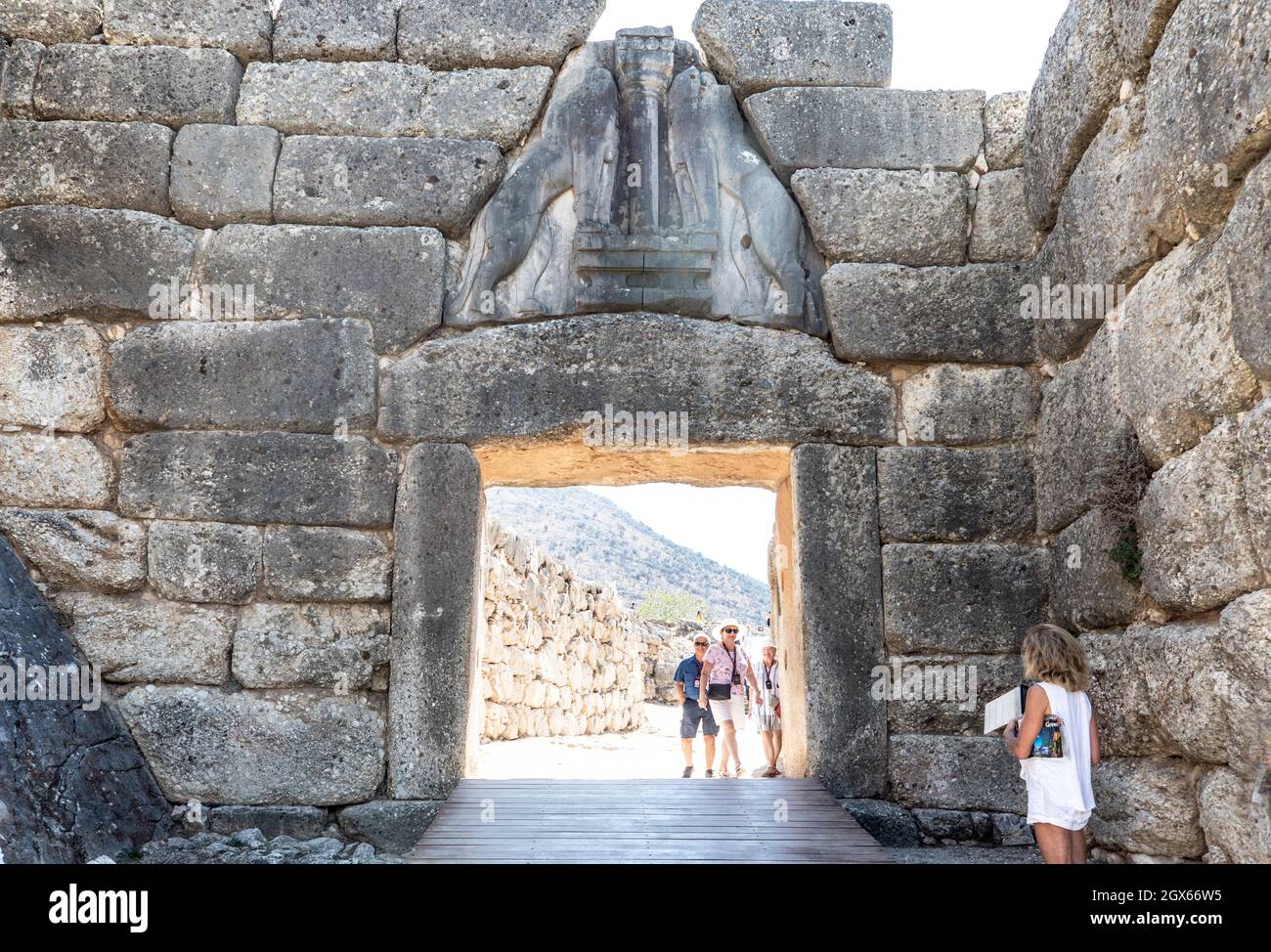 The Lion Gate At The Ancient Site of Mycenae Greece Stock Photo - Alamy