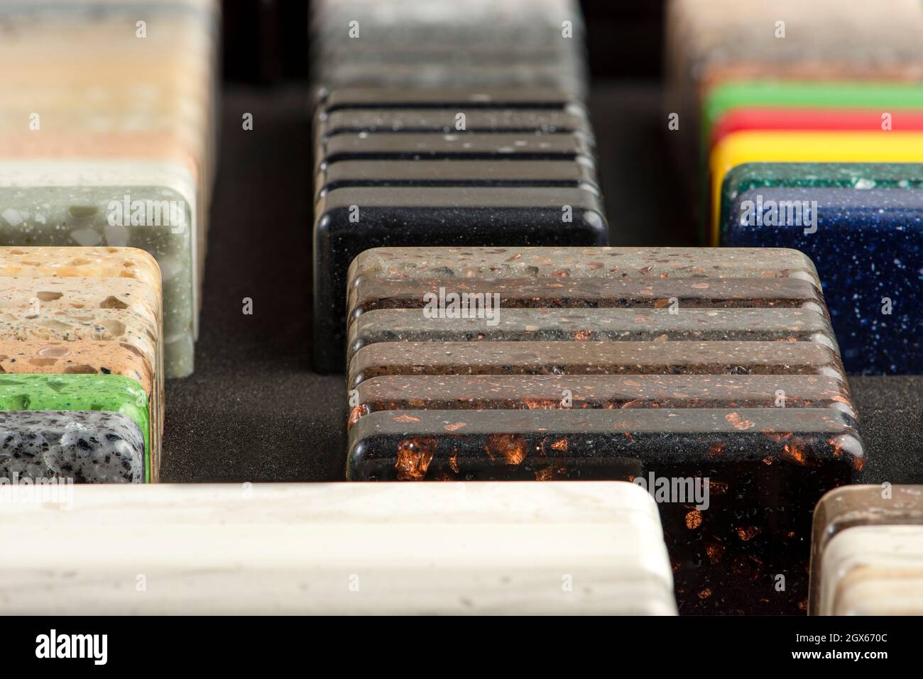 Large selection of stone samples for countertops and floors. Pieces of ...