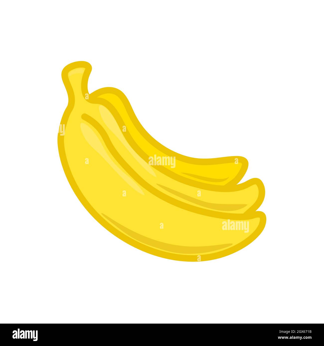 Fresh banana flat icon. Pictogram for web. Line stroke. Isolated on ...