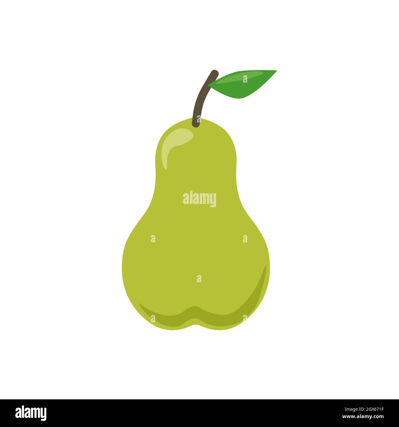 Juicy colorful pear flat icon. Pictogram for web. Line stroke. Isolated ...