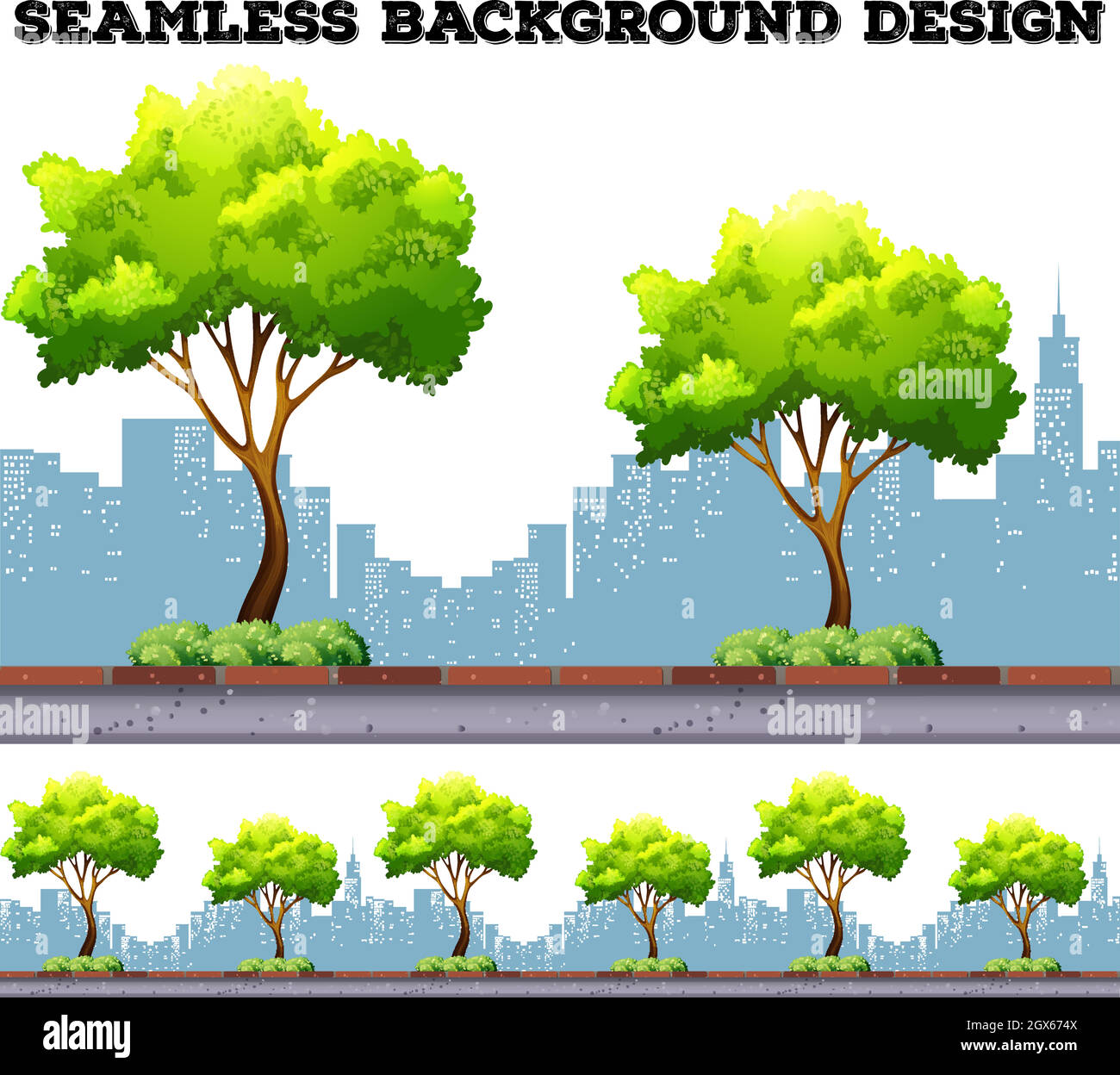 View along city road Stock Vector Images - Alamy