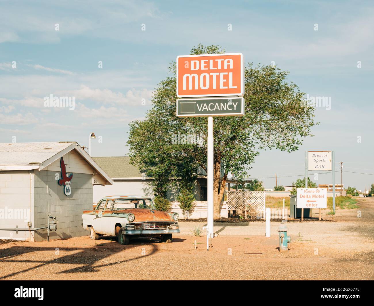 Delta Motel, on Route 66 in Winslow, Arizona Stock Photo - Alamy