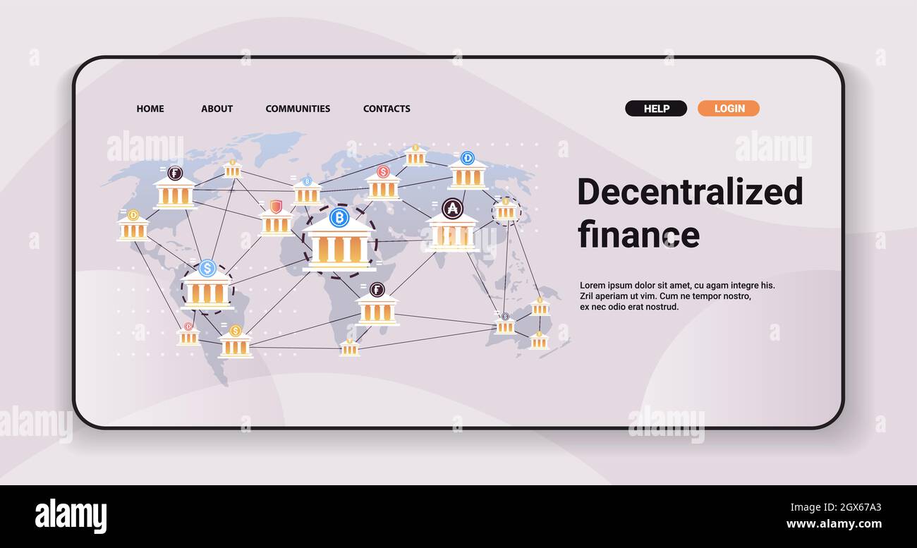 DeFi decentralized finance system cryptocurrency and blockchain ...
