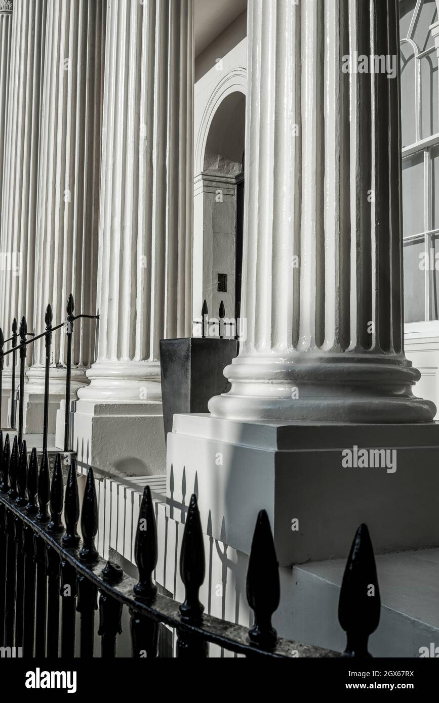 Detail of Neo-classical portico. London, UK Stock Photo - Alamy