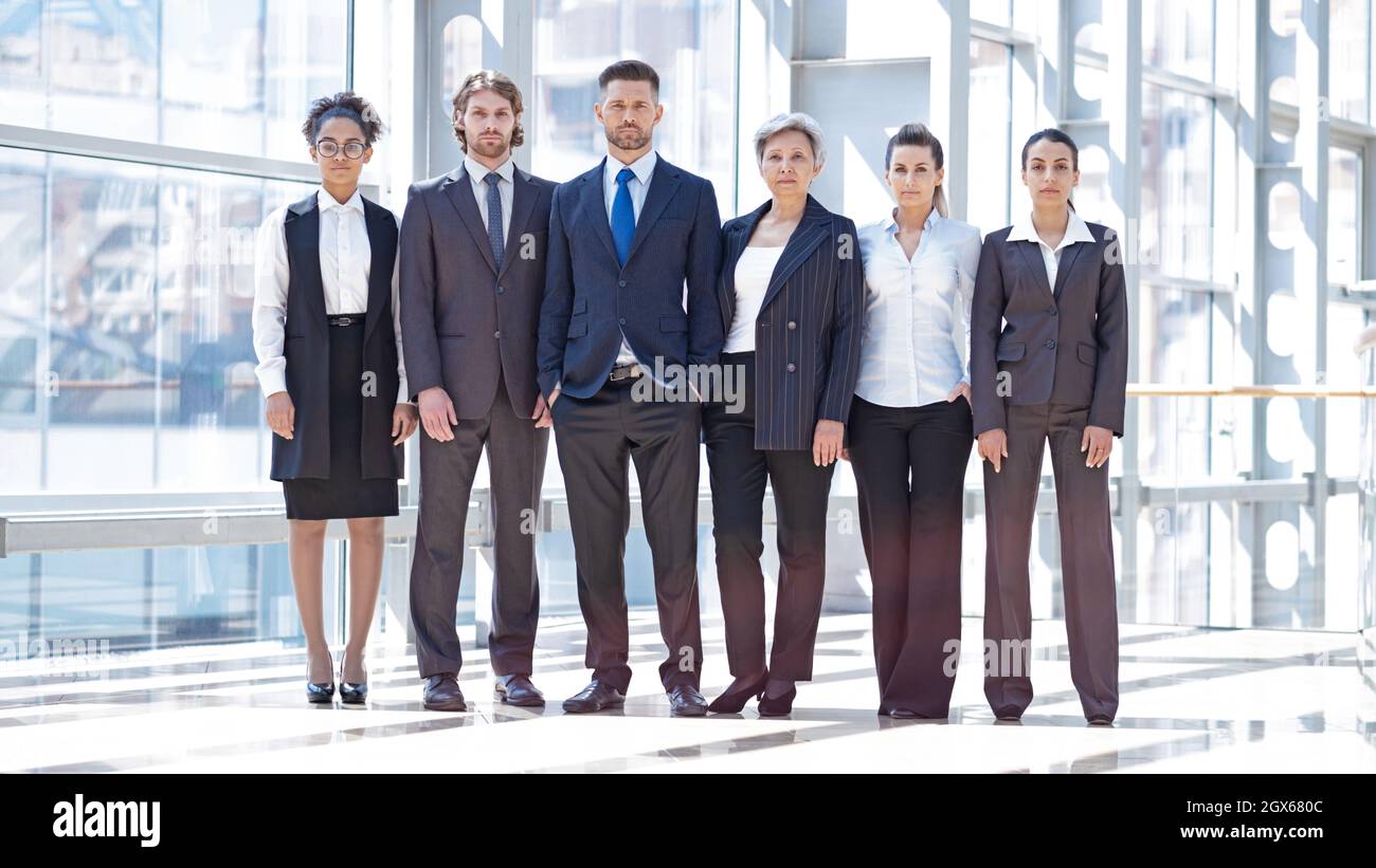 Multi ethnic group of confident business people in formal wear team ...
