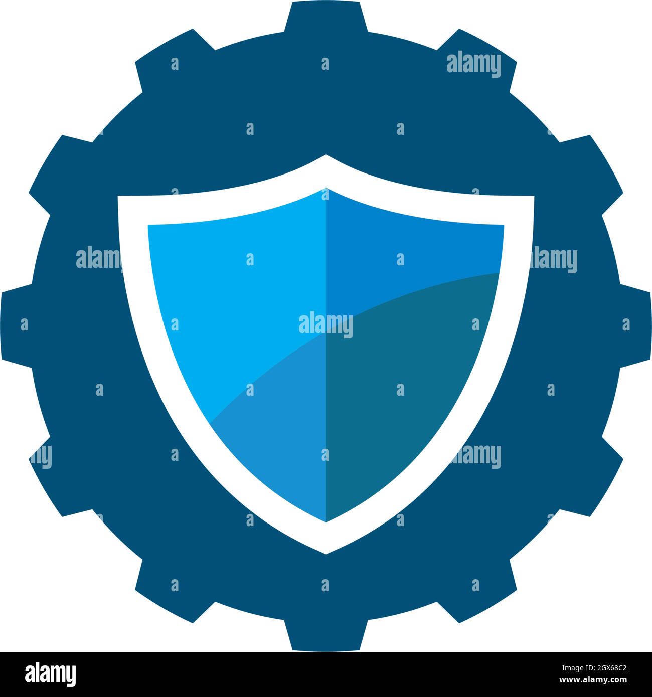 Shield gear symbol logo template vector Stock Vector Image & Art - Alamy