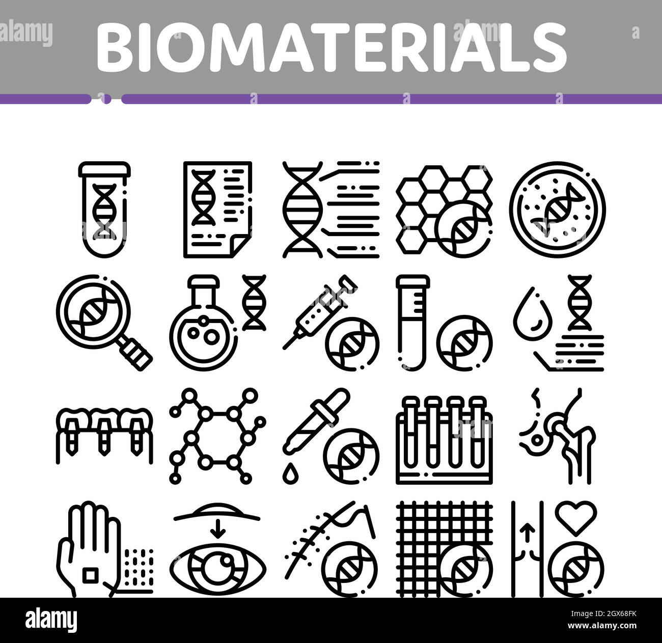 Biomaterials Collection Elements Vector Icons Set Stock Vector Image ... Biomaterials Collection Elements Vector Icons Set Stock Vector Image ...