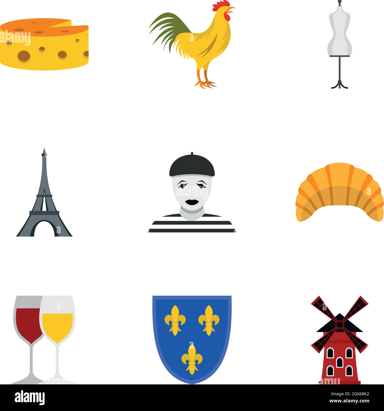 Travel to France icons set, flat style Stock Vector Image & Art - Alamy