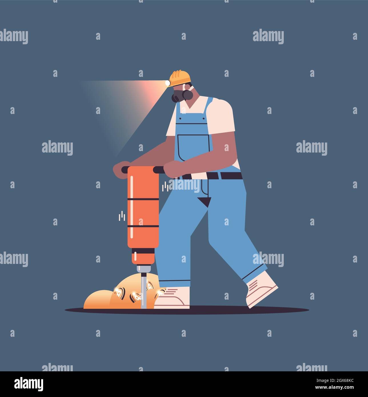 African miner underground Stock Vector Images - Alamy