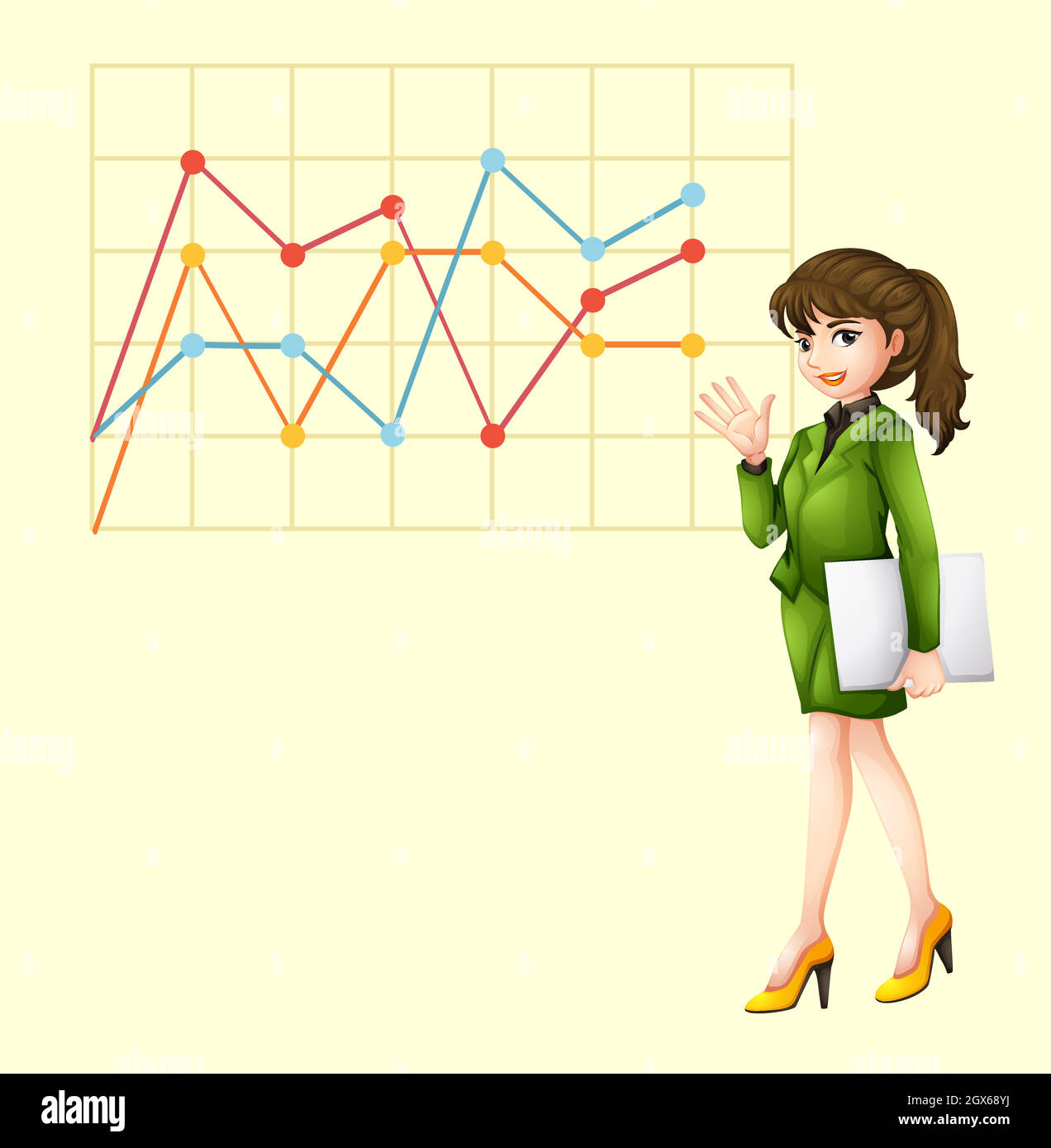 Line graph illustration hi-res stock photography and images - Alamy