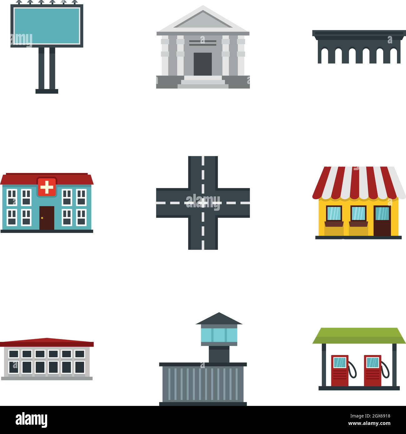 Modern city icons set, flat style Stock Vector Image & Art - Alamy