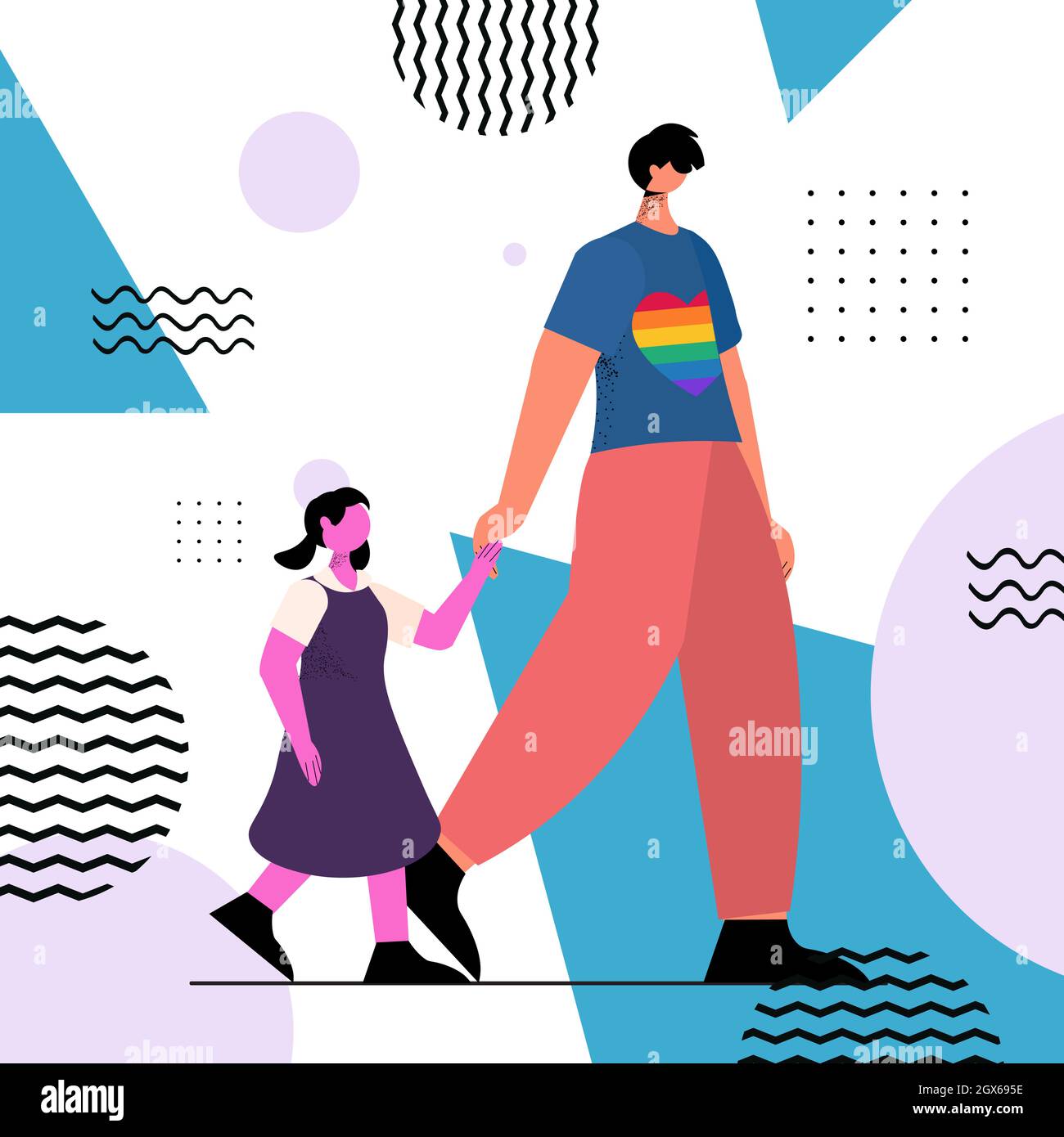 gay father walking with little daughter fatherhood transgender love ...