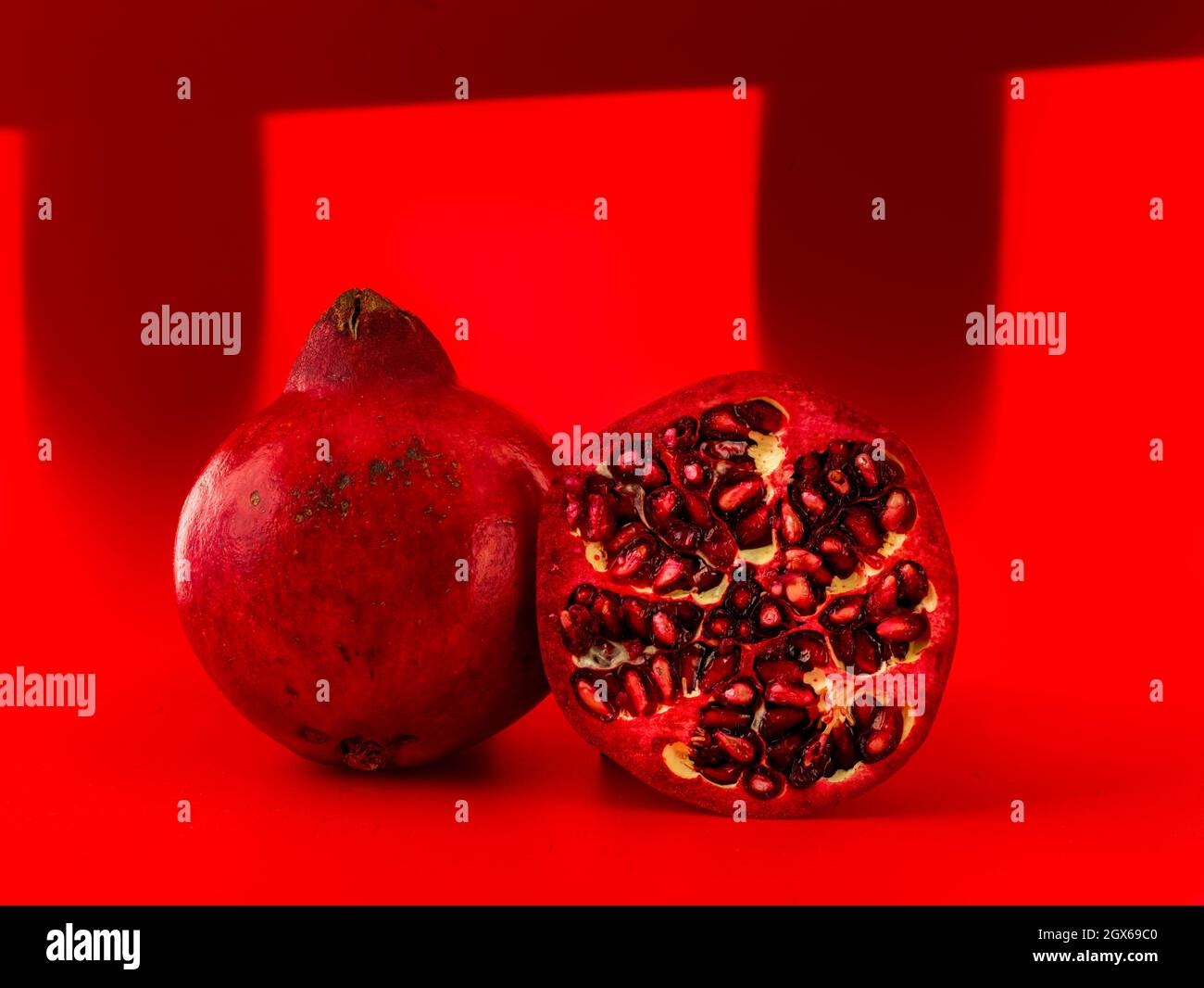 artistic representation in close-up of versatile Pomegranate fruit and ...