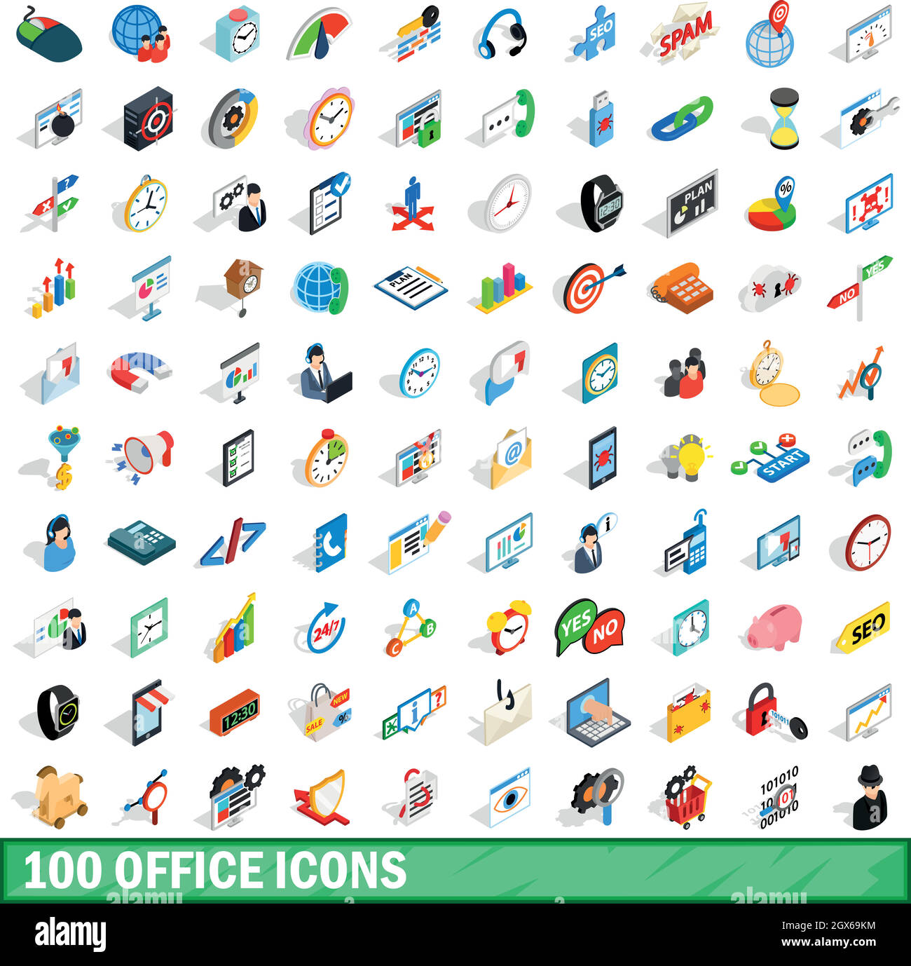 Office icons hi-res stock photography and images - Alamy
