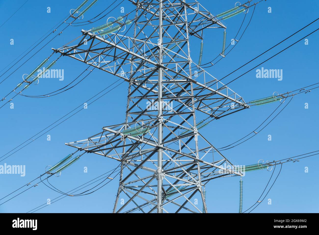 Details of high voltage electric power lines. Modern electric energy ...