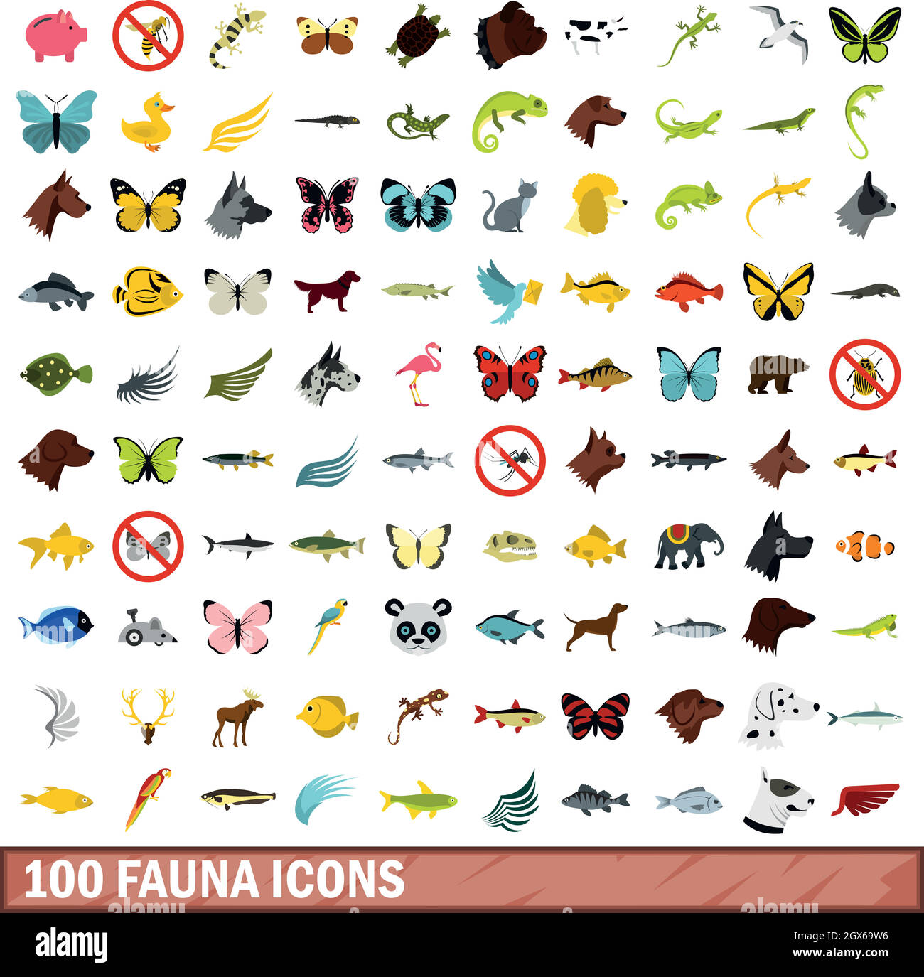 100 fauna icons set, flat style Stock Vector Image & Art - Alamy 100 fauna icons set, flat style Stock Vector Image & Art - Alamy