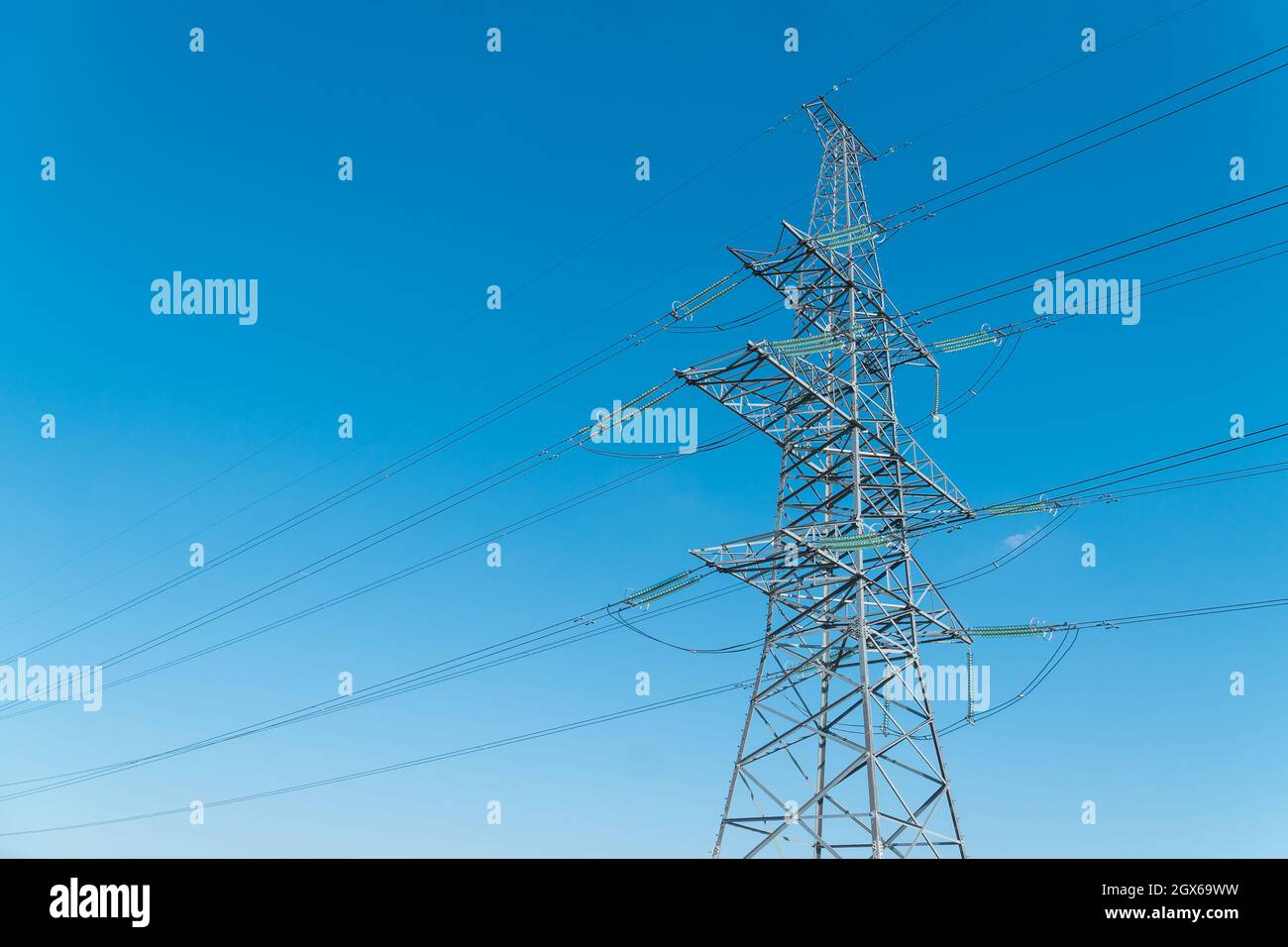 Details of high voltage electric power lines. Modern electric energy ...