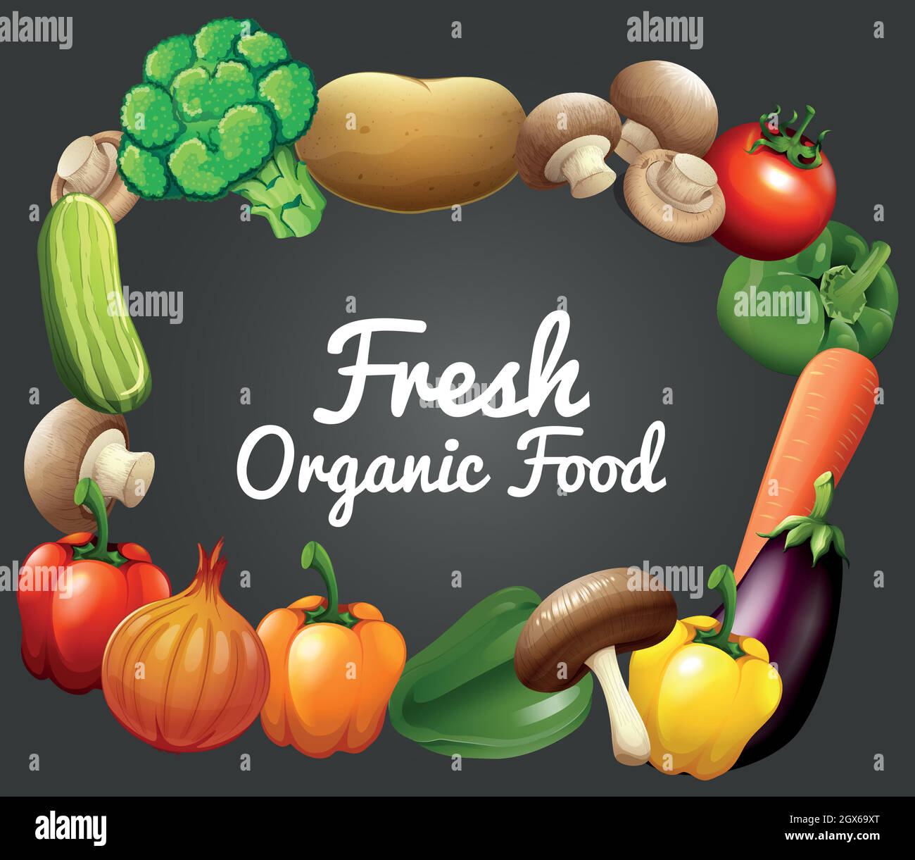 Organic fresh food Stock Vector Images - Alamy