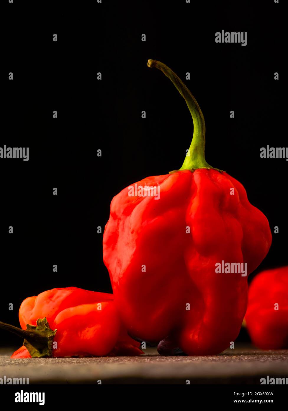 High resolution food ingredient still-life of Scotch Bonnet Peppers, on ...