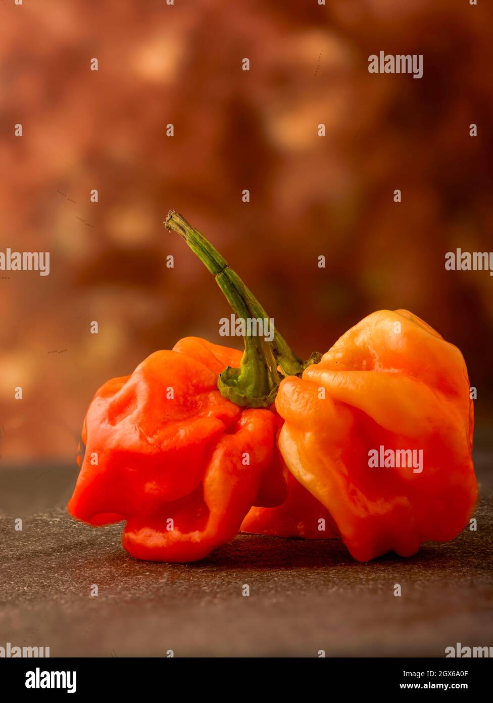 High resolution food ingredient still-life of Scotch Bonnet Peppers, on ...