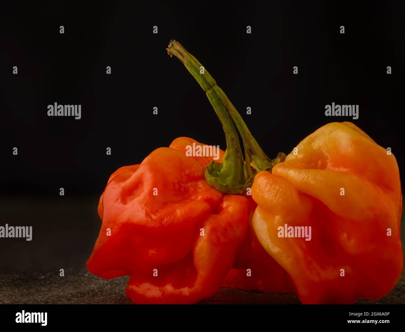 High resolution food ingredient still-life of Scotch Bonnet Peppers, on ...