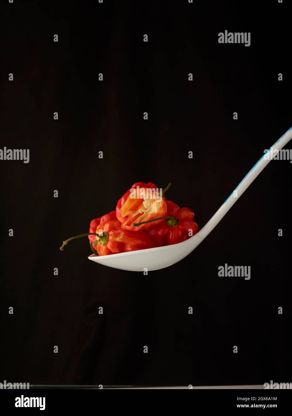 High resolution food ingredient still-life of Scotch Bonnet Peppers, on ...