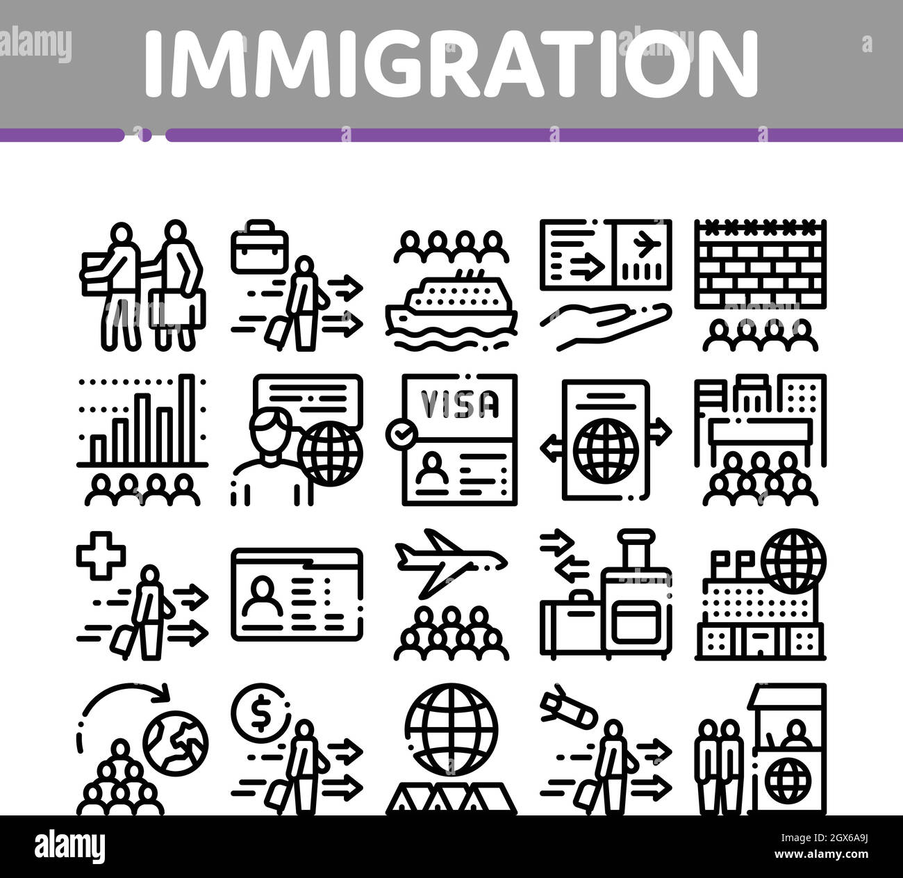 Immigration vector hi-res stock photography and images - Alamy