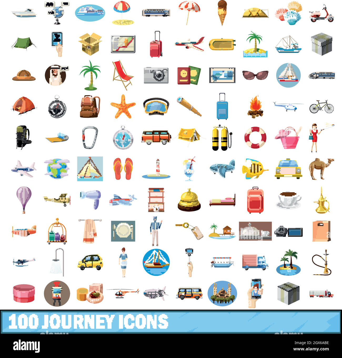 100 journey icons set, cartoon style Stock Vector Image & Art - Alamy