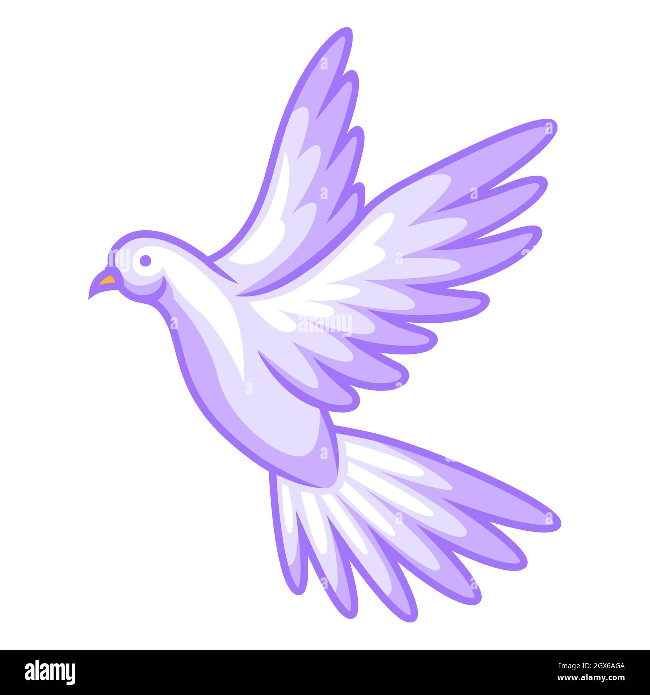Illustration of flying dove. Cartoon stylized picture Stock Vector ...