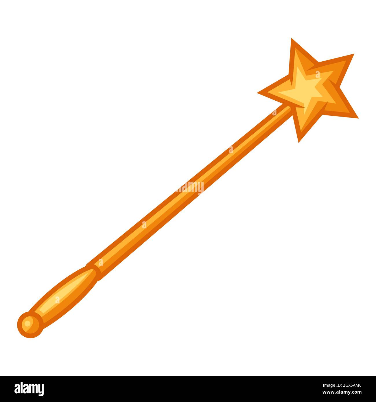 Magician wand with star. Trick or magic illustration Stock Vector Image ...