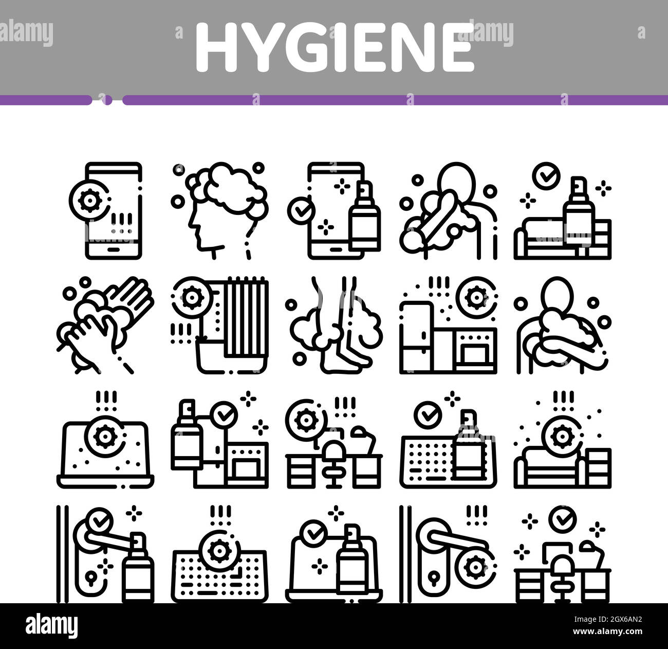 Hygiene And Healthcare Collection Icons Set Vector Stock Vector Image ...