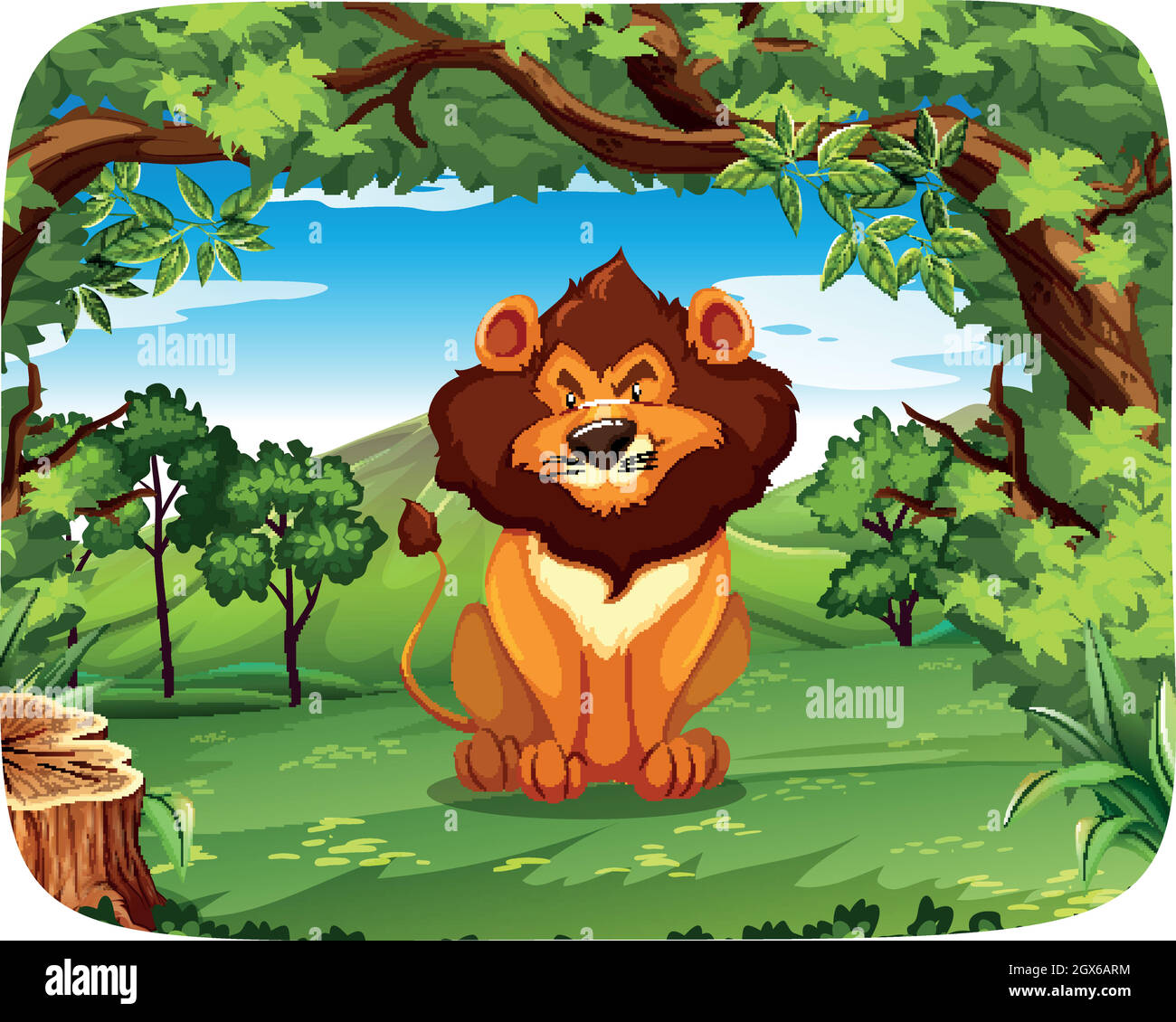 Tree stump in rocks Stock Vector Images - Alamy