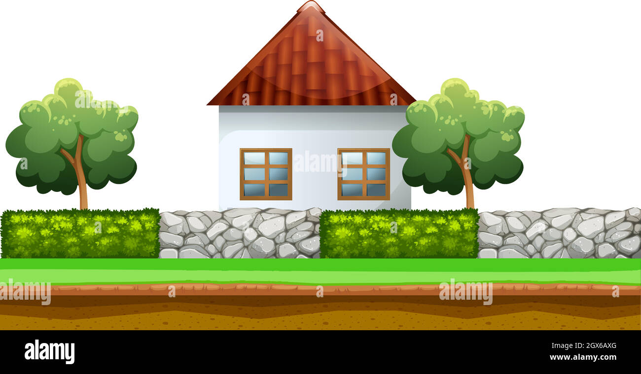 House behind the fence Stock Vector Image & Art - Alamy