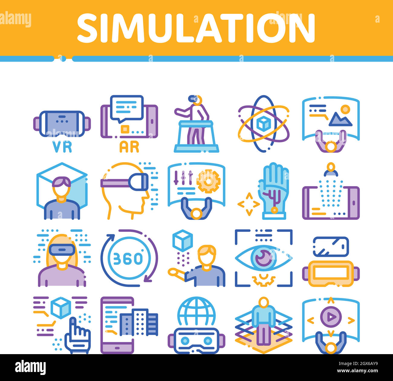 Simulation Equipment Collection Icons Set Vector Stock Vector Image ...