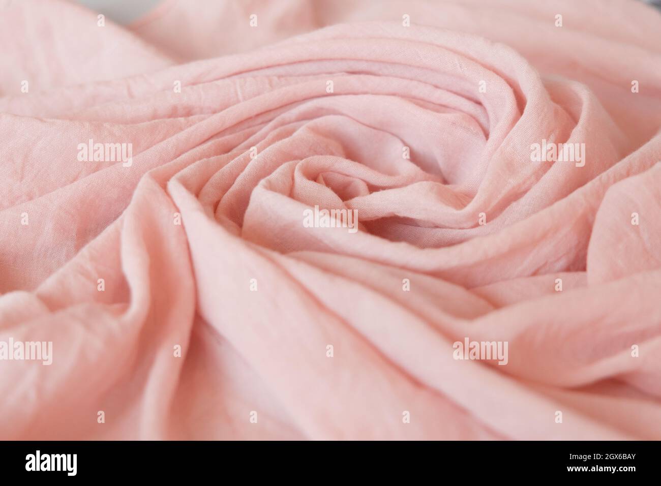 light pink cloth baby girl. Soft muslin baby blanket background. Cotton ...