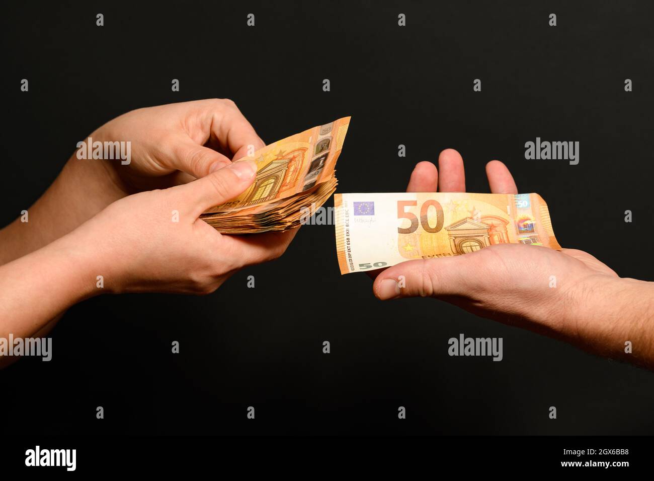 People count money, counting euro bills by man and woman, money on ...