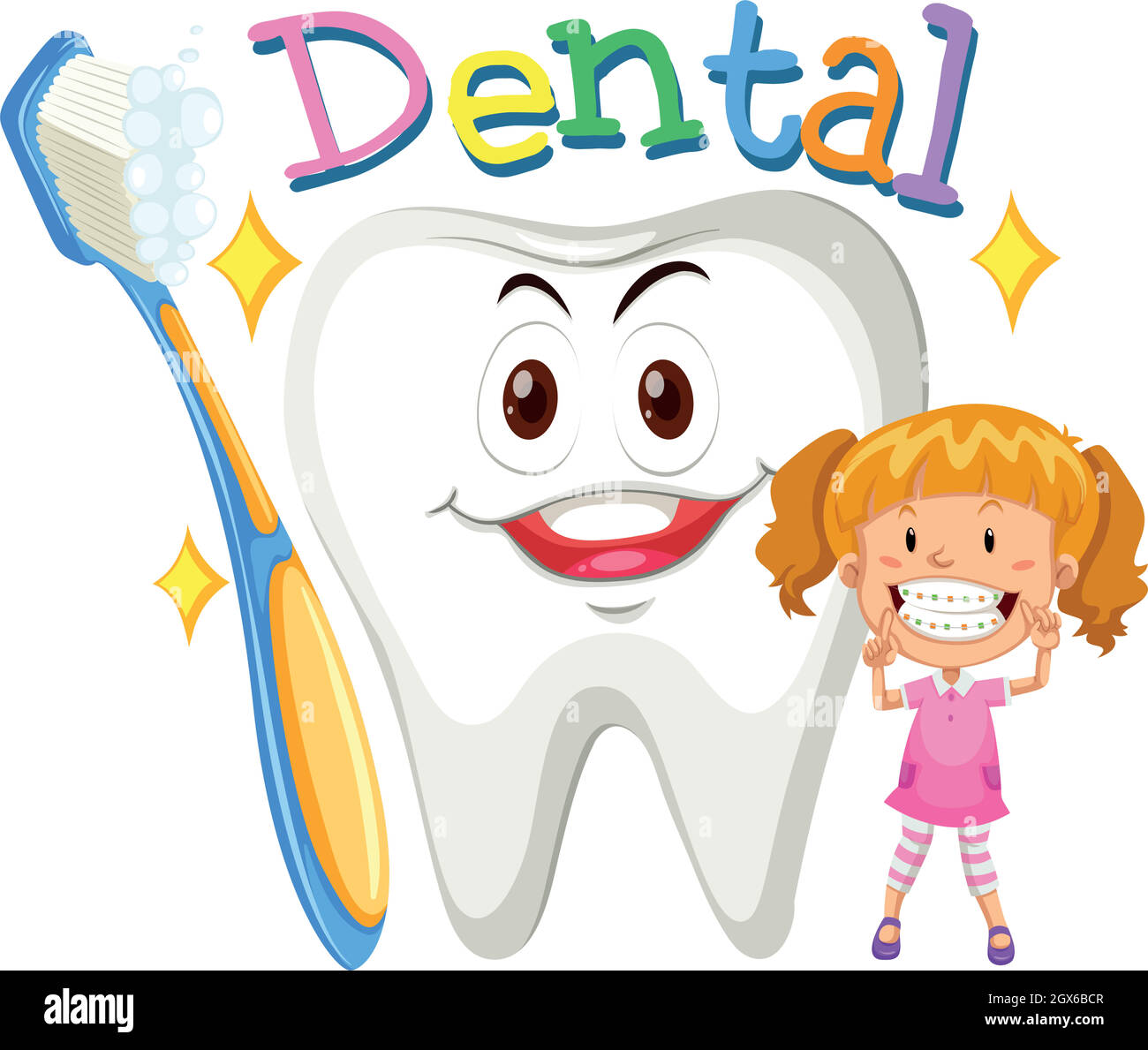 Girl with clean teeth Stock Vector Image & Art - Alamy