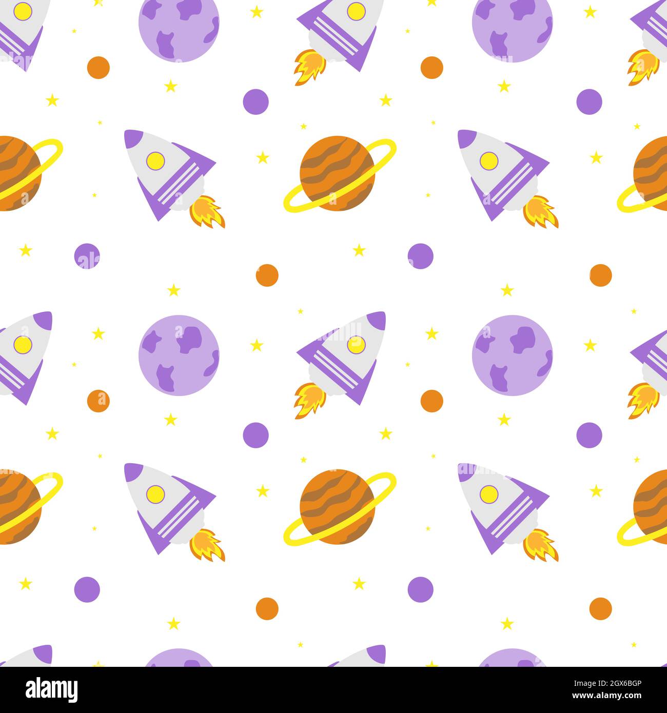 Space rocket and planets with stars on a white background. Space ...