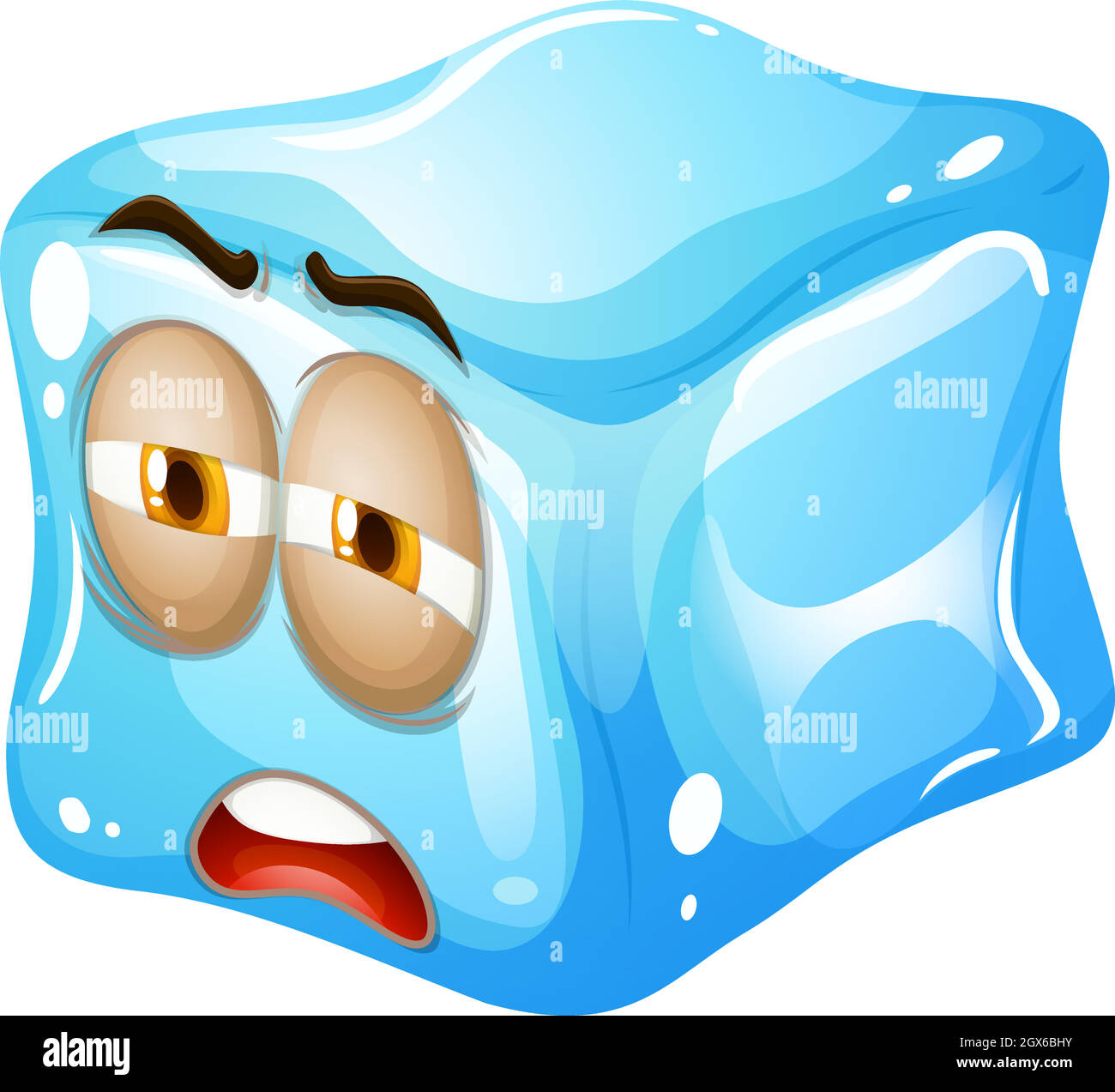 Blue cube with sad facial expression Stock Vector Image & Art - Alamy
