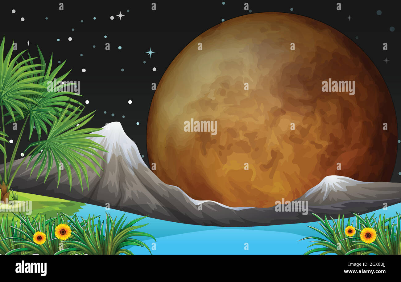 Flower at night Stock Vector Images - Alamy